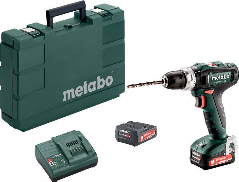 Metabo PowerMaxx SB 12 12V Li-Ion Accu klopboor-/schroefmachine set (2x 2,0Ah) in koffer ...