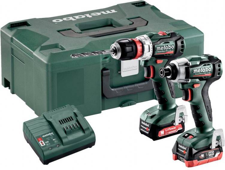 Metabo PowerMaxx BS 12 BL Q + PowerMaxx SSD 12 BL Combiset - Tuinenbouwmarkt.nl
