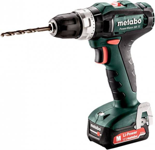 Metabo PowerMaxx SB 12 12V Li-Ion Accu klopboor-/schroefmachine set (2x ...