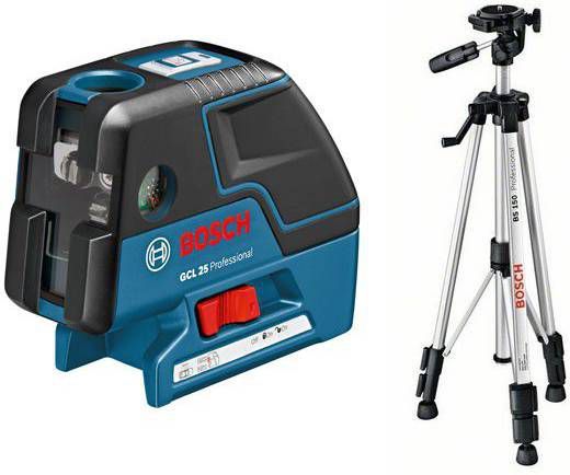 Bosch GCL 25 Professional Punt-Kruislijnlaser + BT 150 Statief ...
