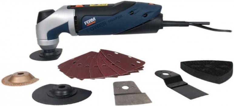 FERM CTM1016 12V Li-ion Accu multitool set (1x 1.5Ah accu) + 45 delige ...